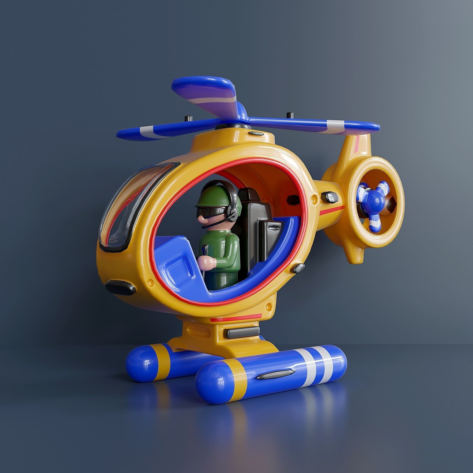 Childrens plastic toy helicopter 3D model | CGTrader