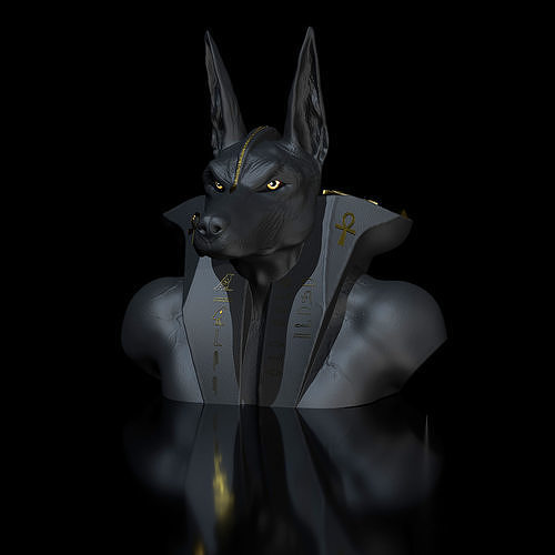 Anubis-Bust High-Polygon-High-Polygon STL-print-modell 3D model 3D ...