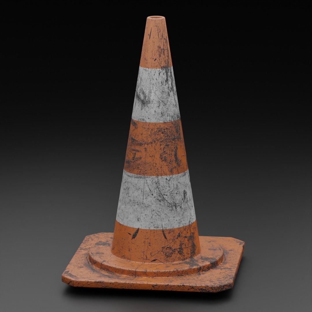 3D model Dirty Traffic Cone VR / AR / low-poly | CGTrader