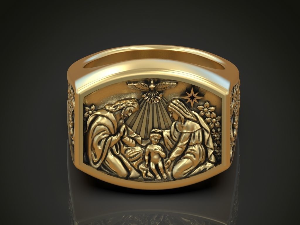 Ring Baby Jesus nativity Star of Bethlehem Hail Mary Joseph 3D model 3D ...