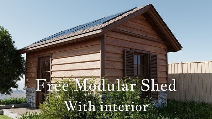 Free Modular Shed with interior free VR / AR / low-poly 3D model ...