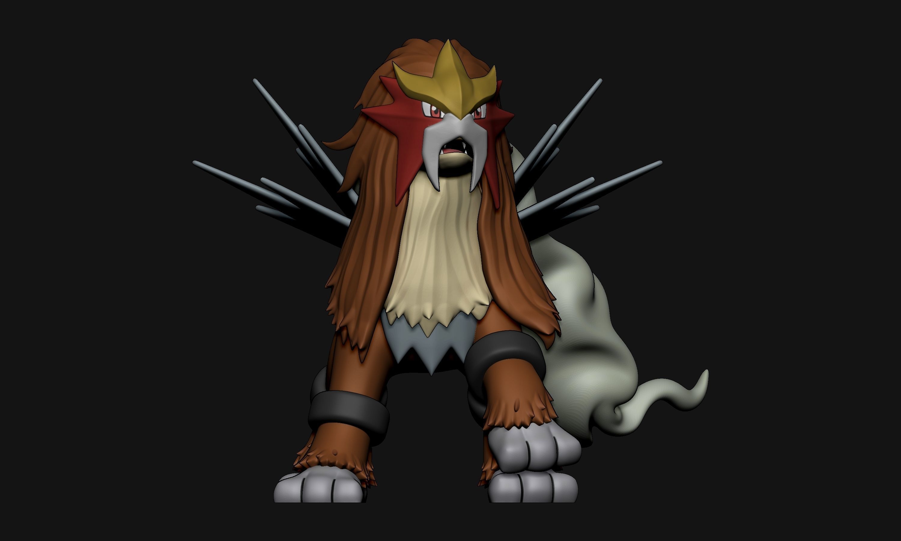 Pokemon - Entei with 2 poses 3D model 3D printable | CGTrader