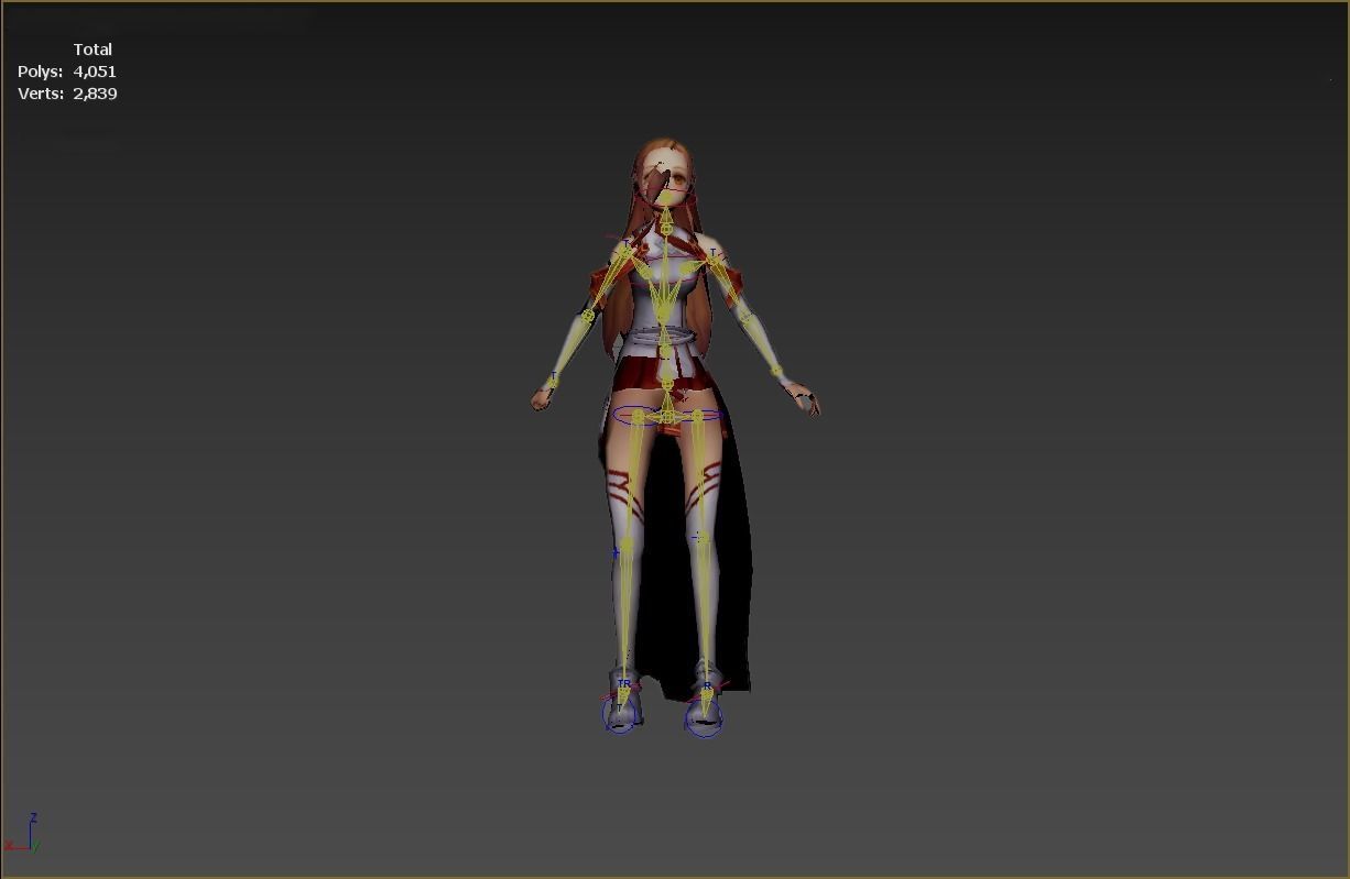 Asuna Yuuki - Idle Low Poly Rigged free VR / AR / low-poly 3D model ...