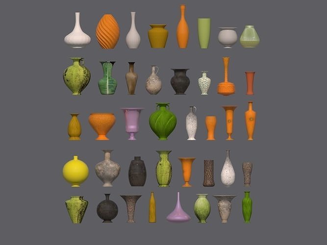 Collection set of 40 Decorative Pitchers Bowls and Plates 3D model ...