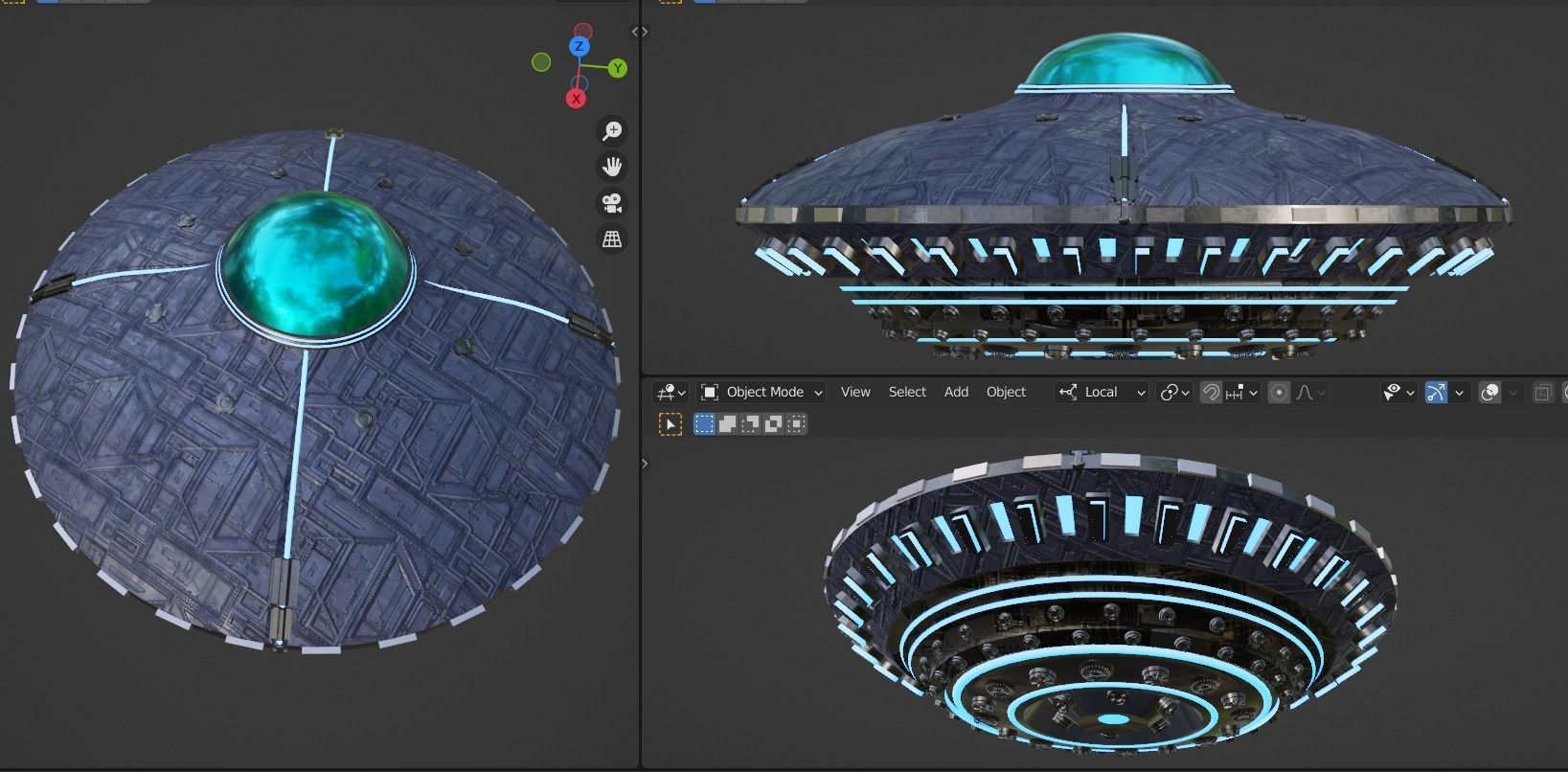 3D model UFO Air Fighter and Helicopter - UFO Fighting Game assets VR ...