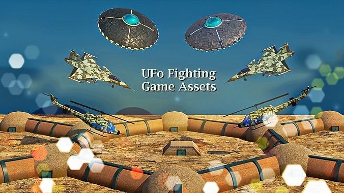 3D model UFO Air Fighter and Helicopter - UFO Fighting Game assets VR ...
