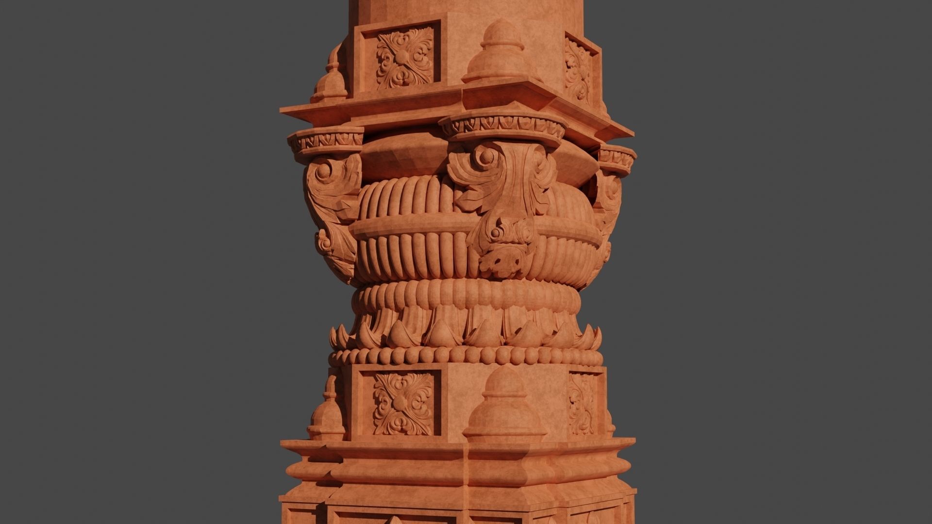 Indian Temple Pillar 2 free 3D model | CGTrader