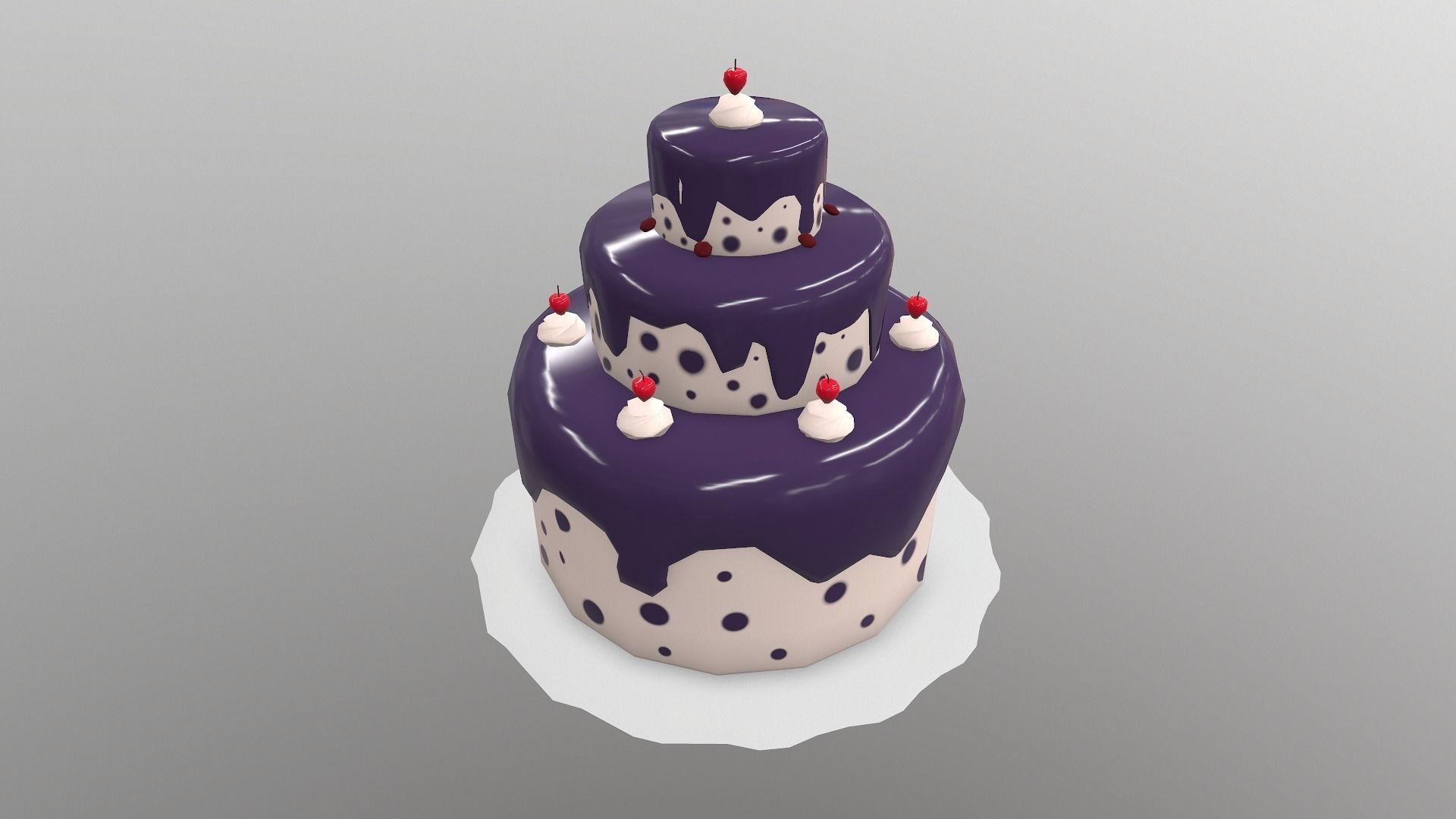 Low Poly Cake birthday free VR / AR / low-poly 3D model | CGTrader