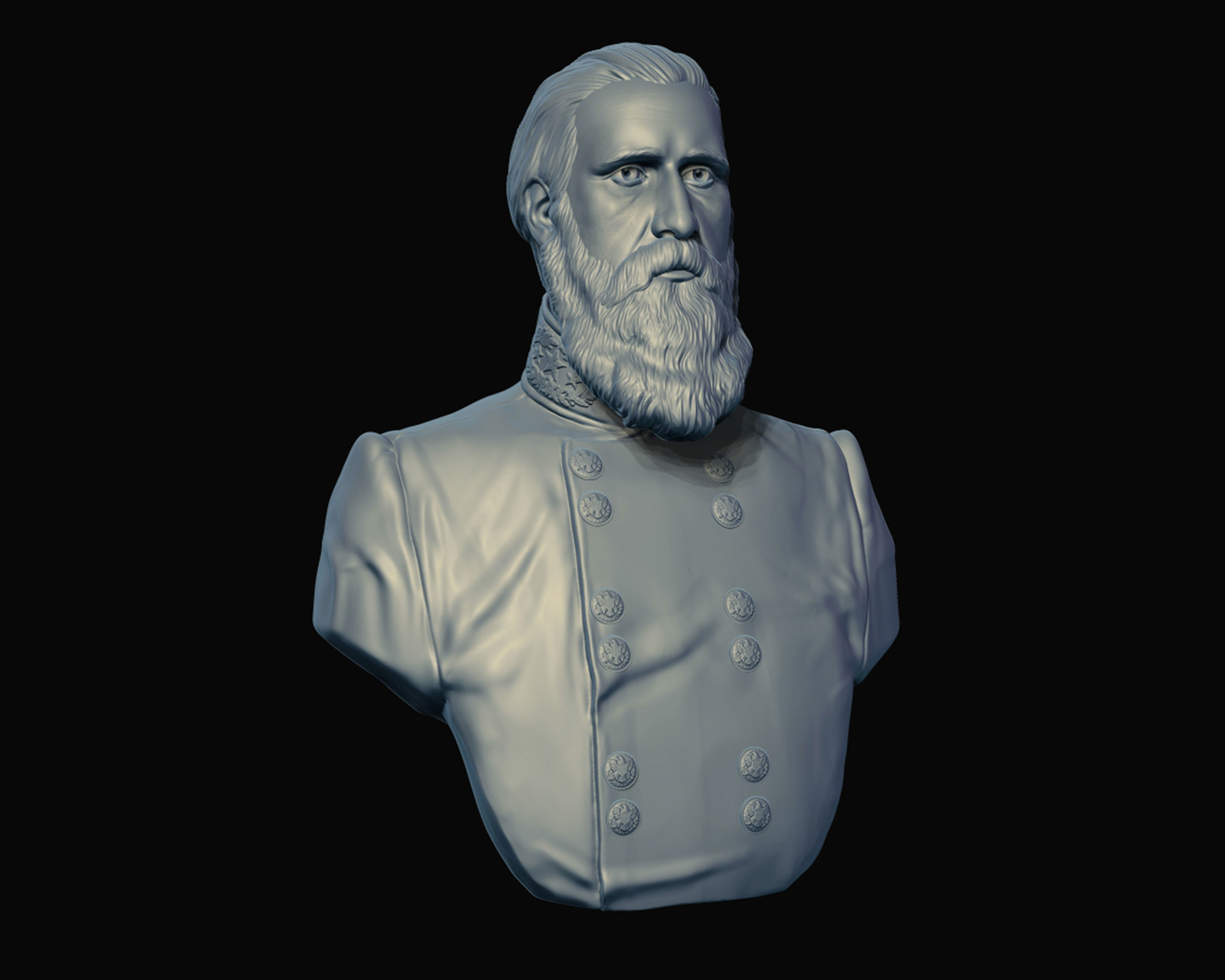 John Bell Hood bust sculpture 3D model 3D printable | CGTrader