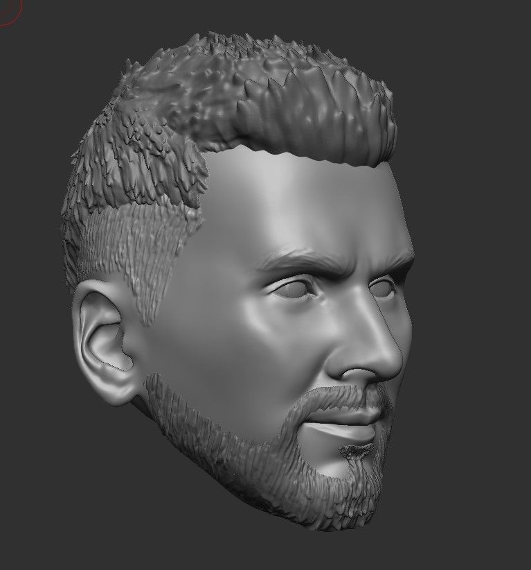 LIONEL MESSI LEGENDARY HEAD WITH HAIR AND BEARD FOR PRINT 3D model 3D ...