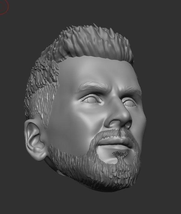 LIONEL MESSI LEGENDARY HEAD WITH HAIR AND BEARD FOR PRINT 3D model 3D ...