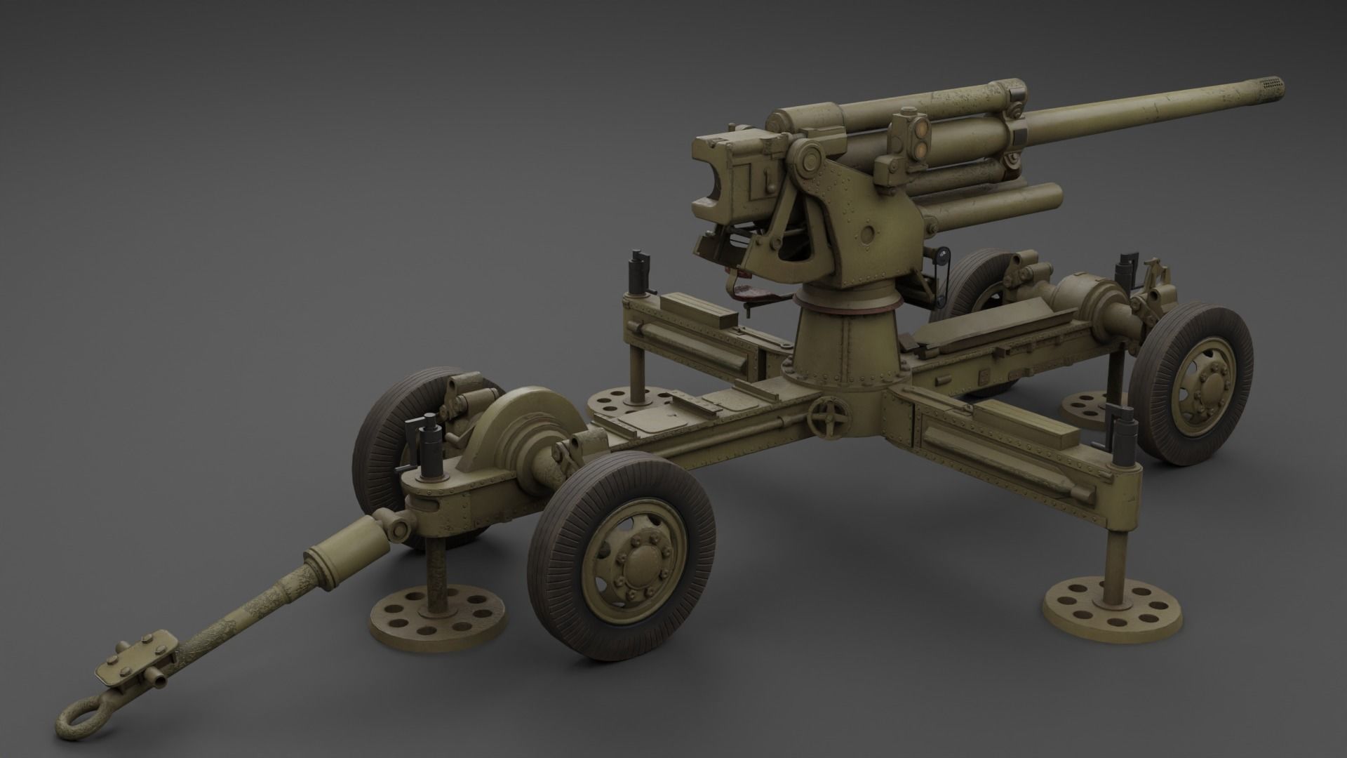 3D model Luftvarnskanon m37 Anti Air Gun VR / AR / low-poly | CGTrader