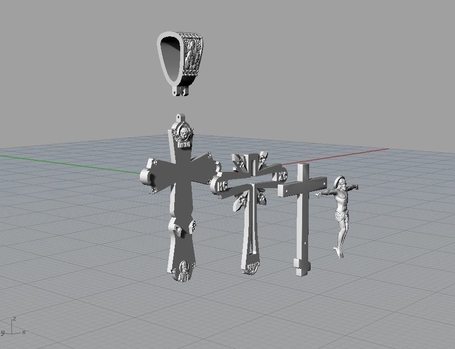 Slavic cross with diamonds saints and prayer 3D model 3D printable ...