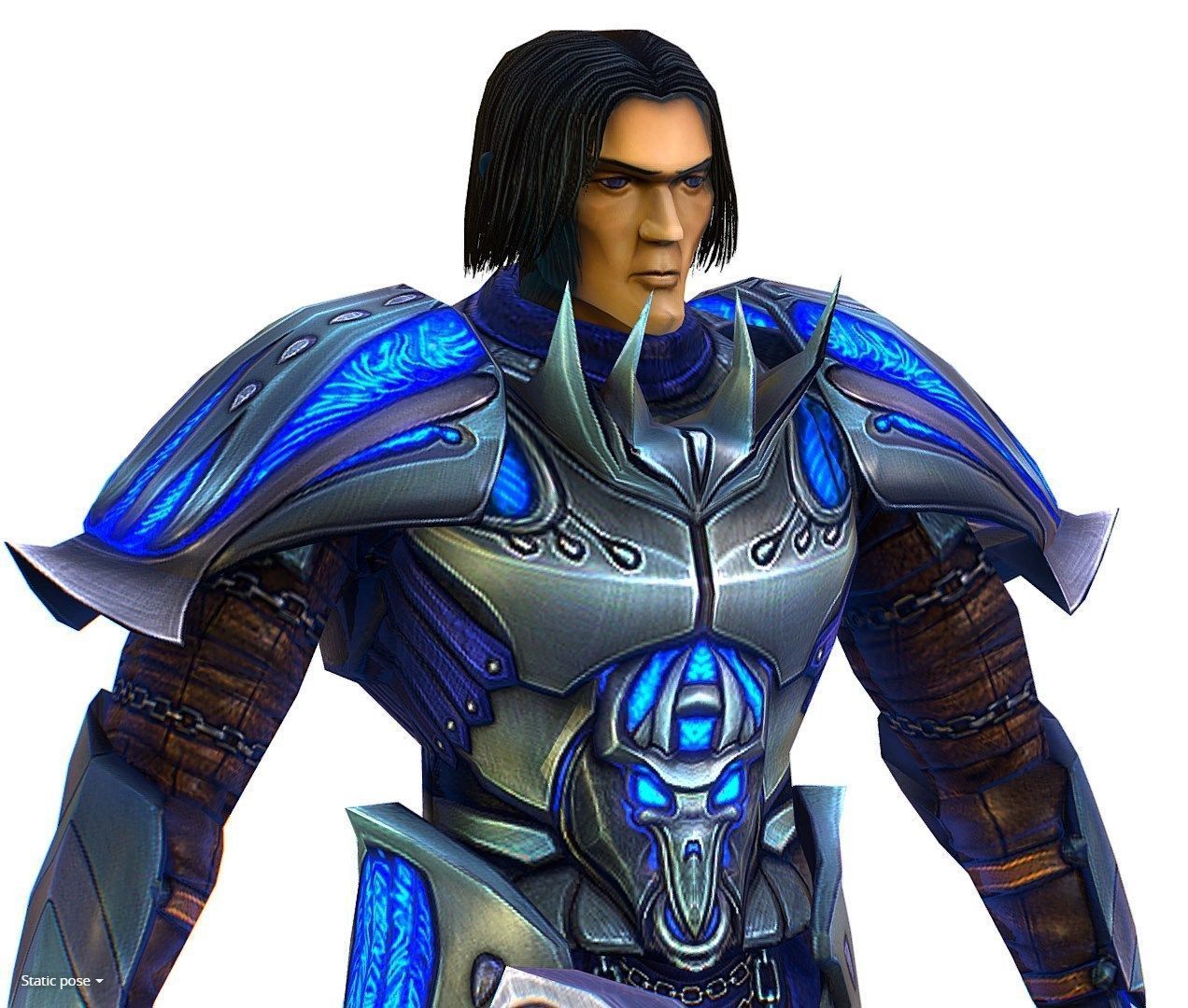 3D model Animated Futuristic Warrior Heavy Armor Axe VR / AR / low-poly ...