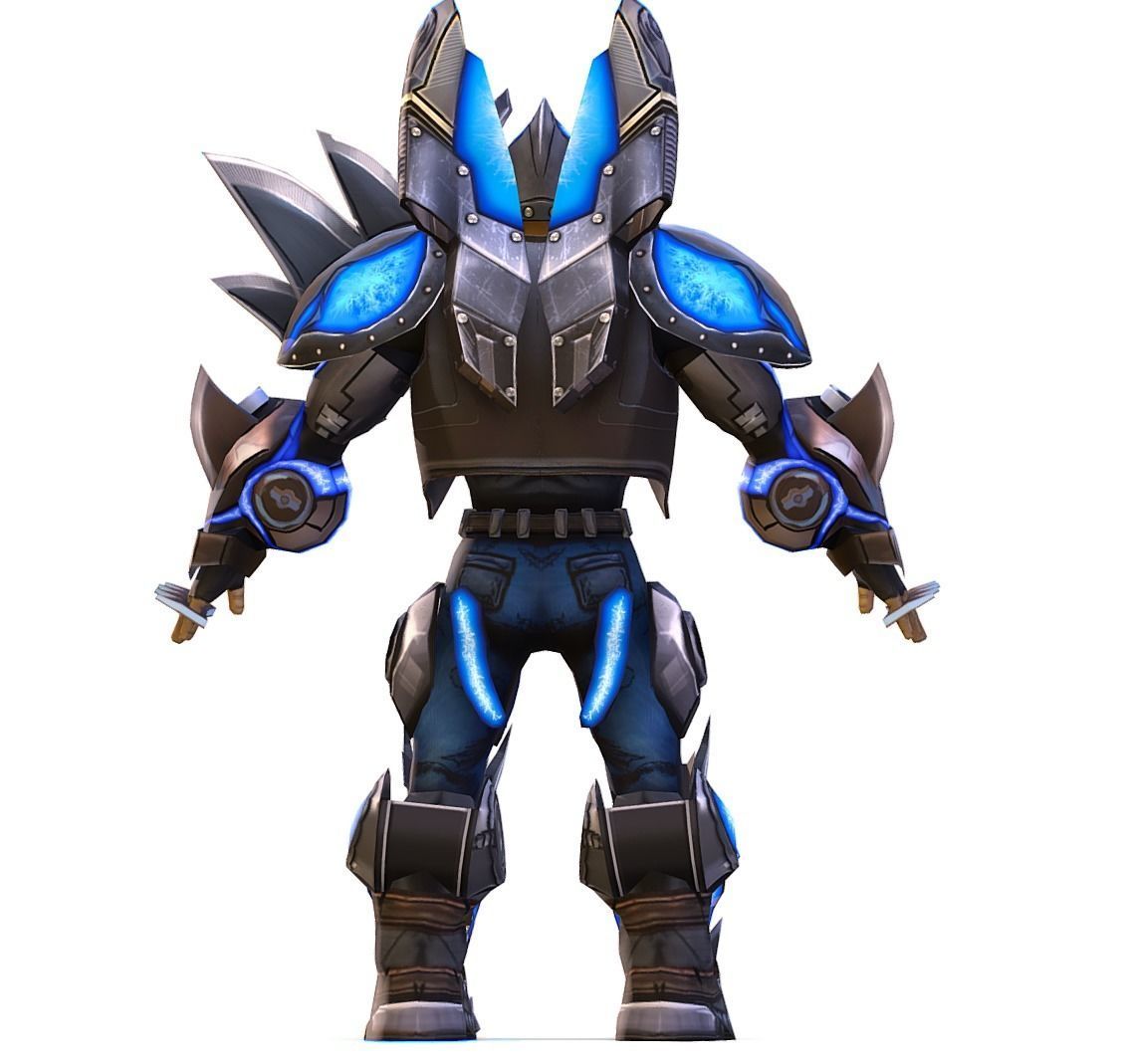 3D model Low Poly Man Cartoon Heavy Armor Character VR / AR / low-poly ...