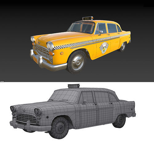 New York Retro Taxi Cab 3D model | CGTrader