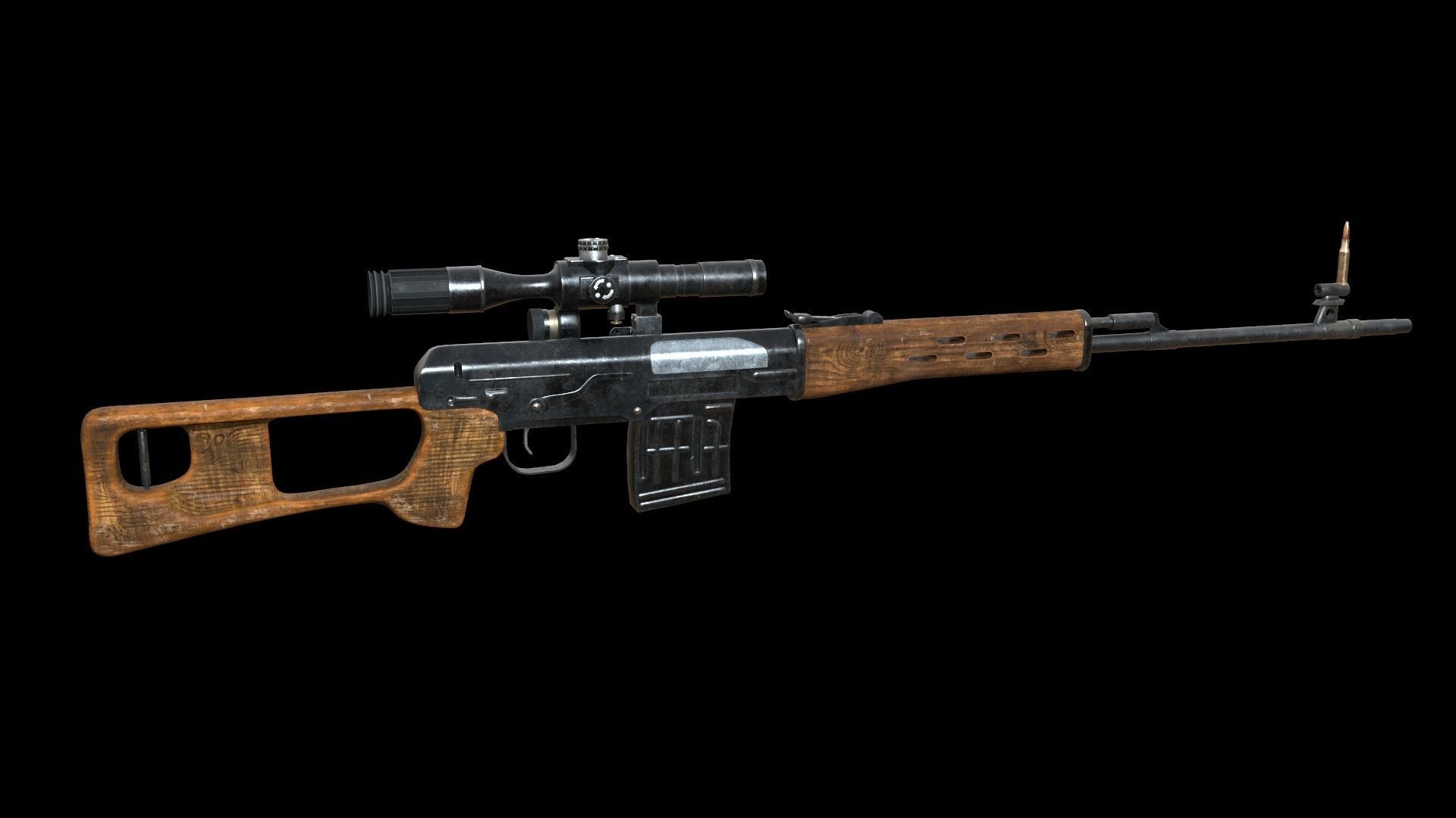 3D model Sniper Rifle Dragunov Svd VR / AR / low-poly | CGTrader