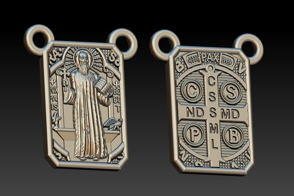 Saint Benedict Scapular - Sao Bento Escapulario 3D model 3D printable ...