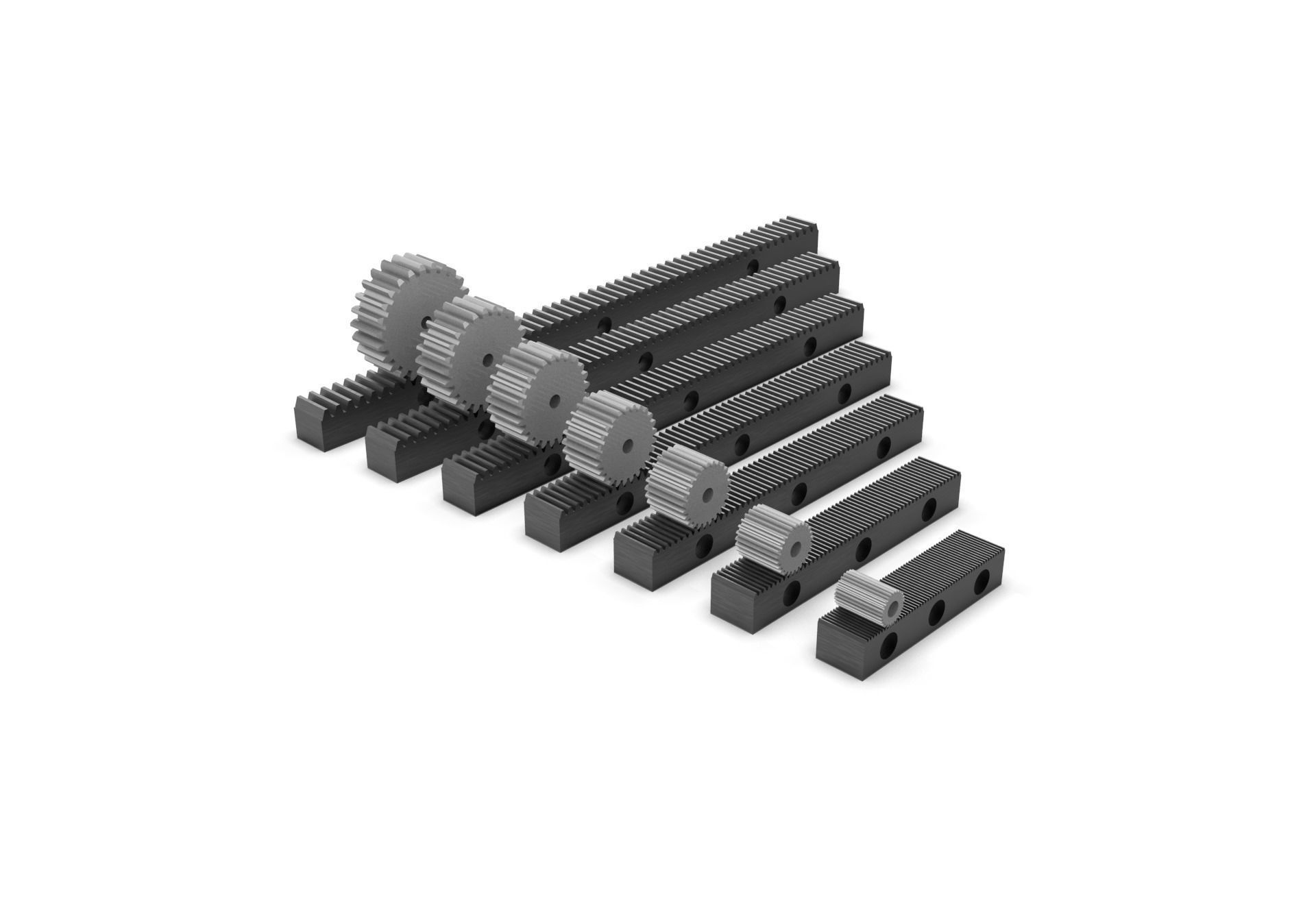 Multiple Gear Rack Set 3D model 3D printable | CGTrader