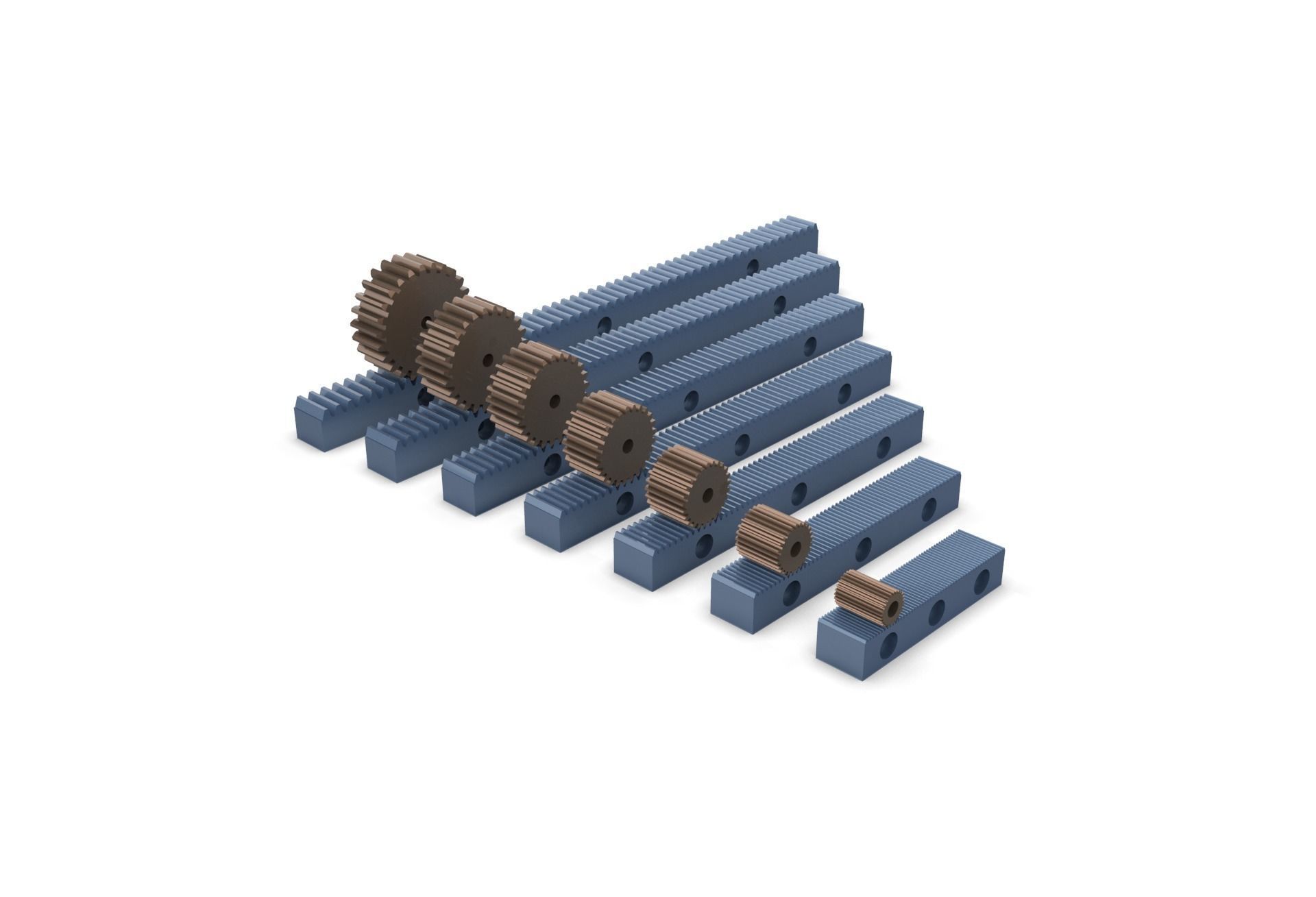 Multiple Gear Rack Set 3D model 3D printable | CGTrader