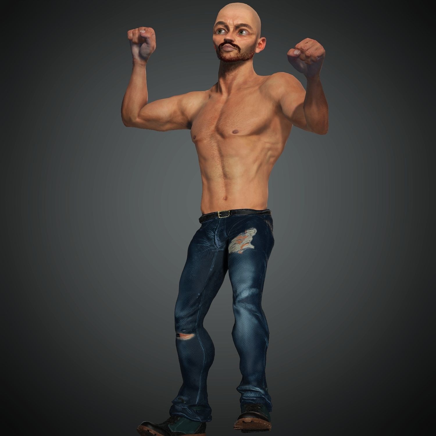 Fighter Cartoon Man Character Blender amaya Iclone 3D model animated ...