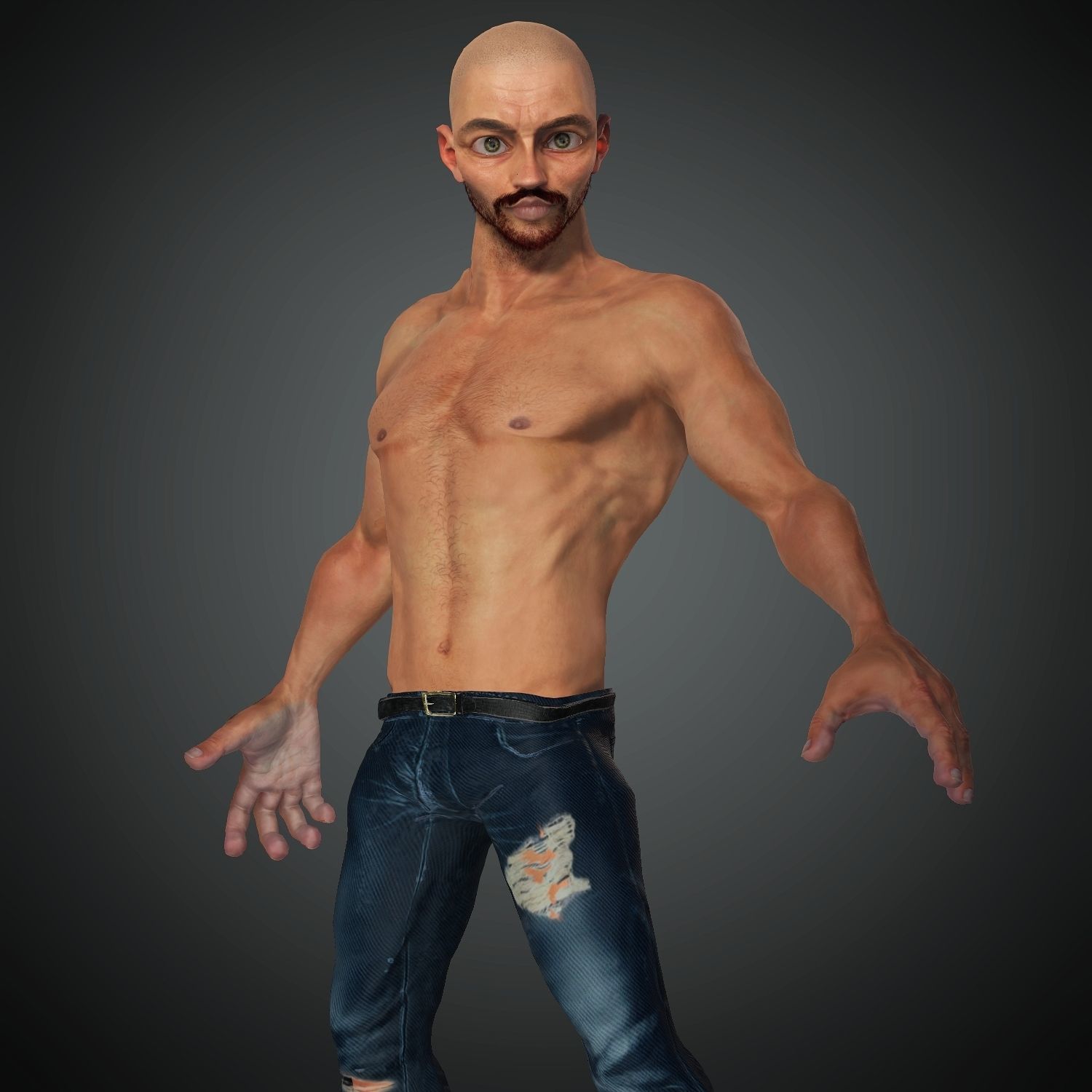 Fighter Cartoon Man Character Blender amaya Iclone 3D model animated ...