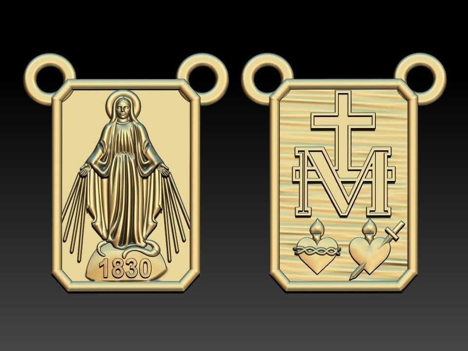 Milagrosa Our Lady of Graces Scapular Nossa senhora Escapulario 3D ...