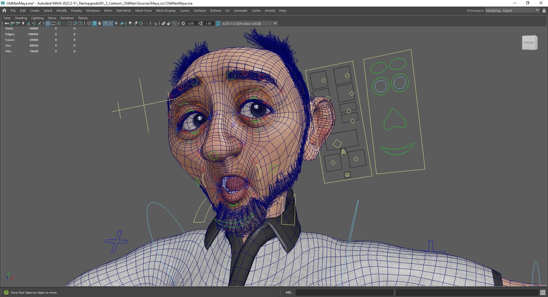3D model Old Man cartoon character RealTime Male 3D VR / AR / low-poly ...