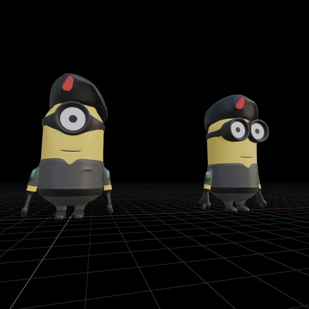 Brazilian Cop Minions - Policia Militar de Goias free 3D model rigged ...