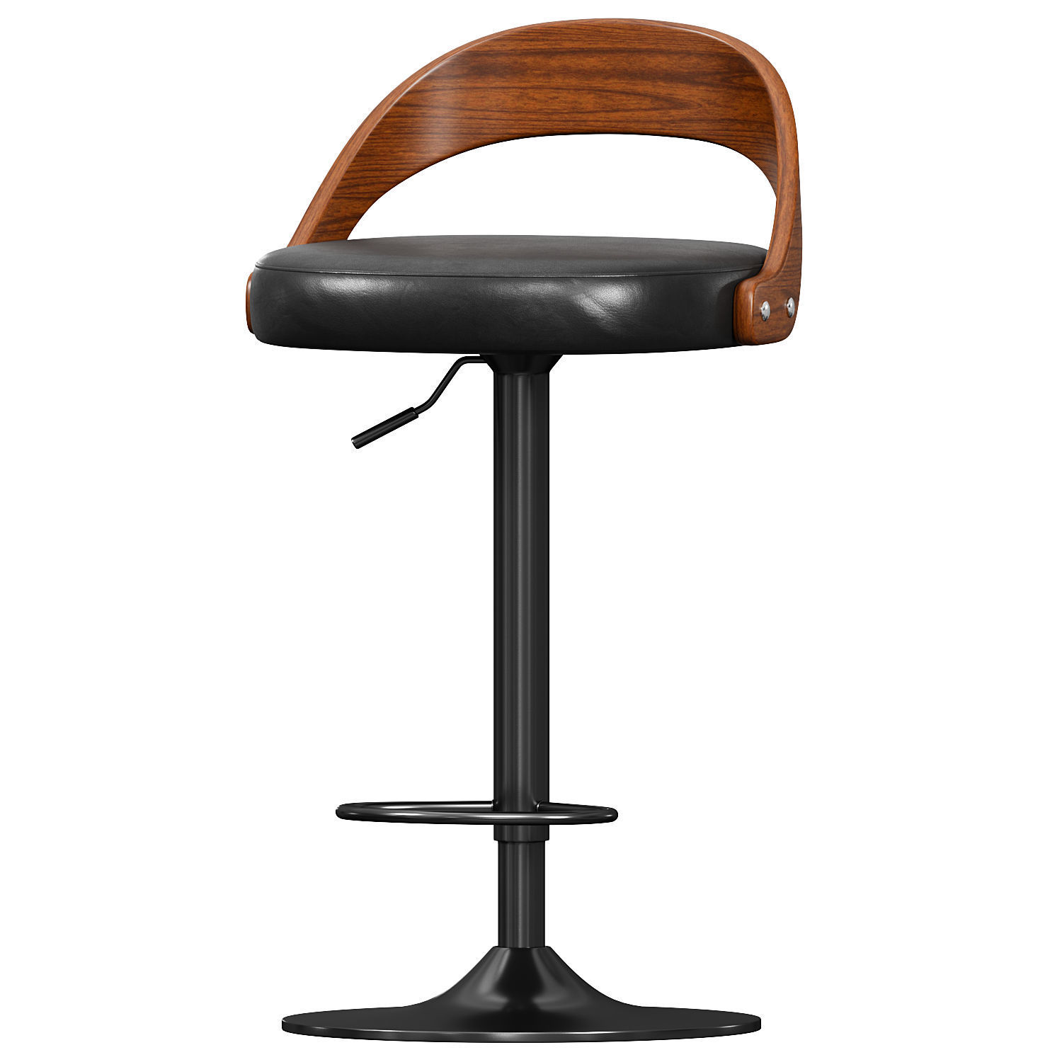 Levede 1x Bar Stools Kitchen Gas Lift Wooden Beech Stool free 3D model ...