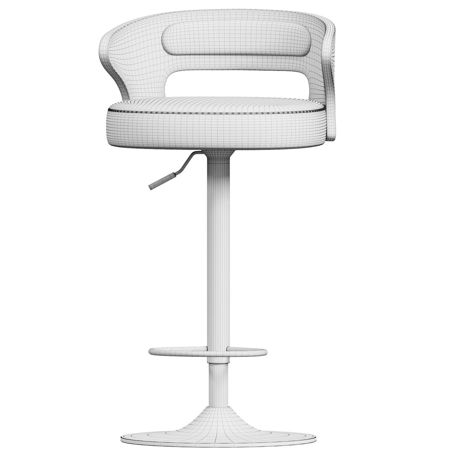 Levede 1x Bar Stools Kitchen Gas Lift Wooden Beech Stool free 3D model ...