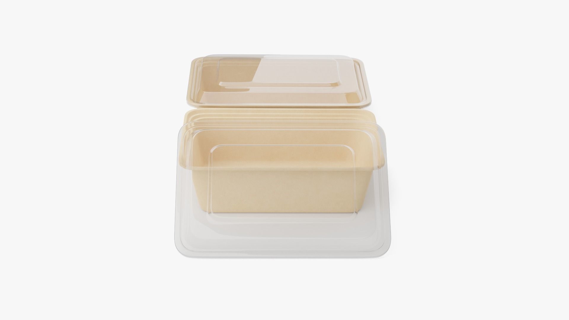 3D model Rectangle Meal Prep Container 4 VR / AR / low-poly | CGTrader