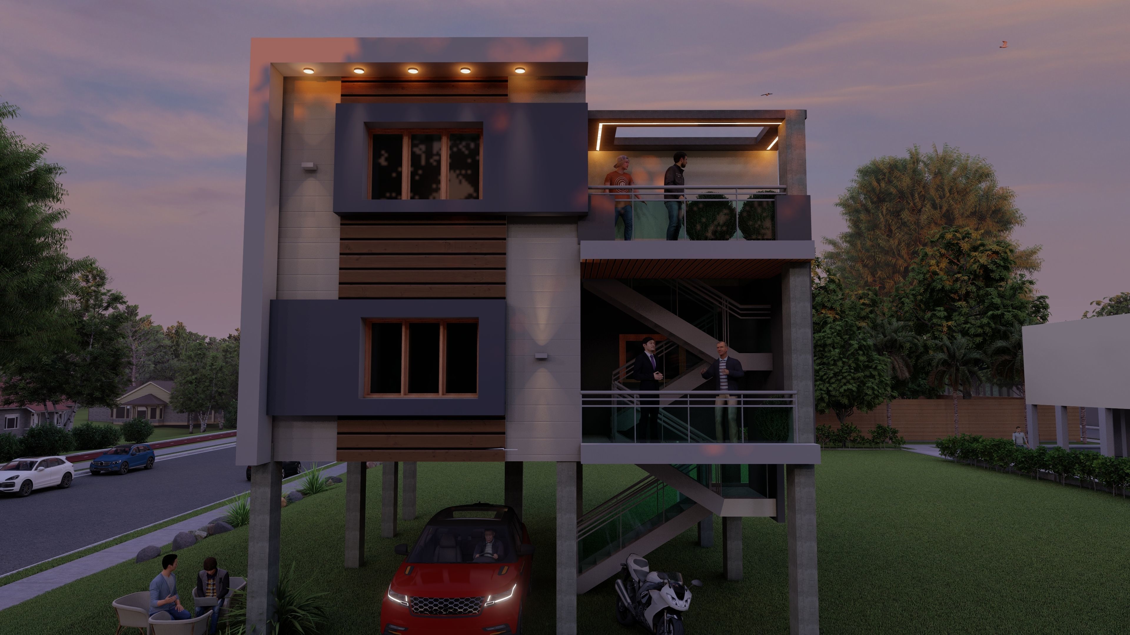 new modern house elevation 3D model | CGTrader