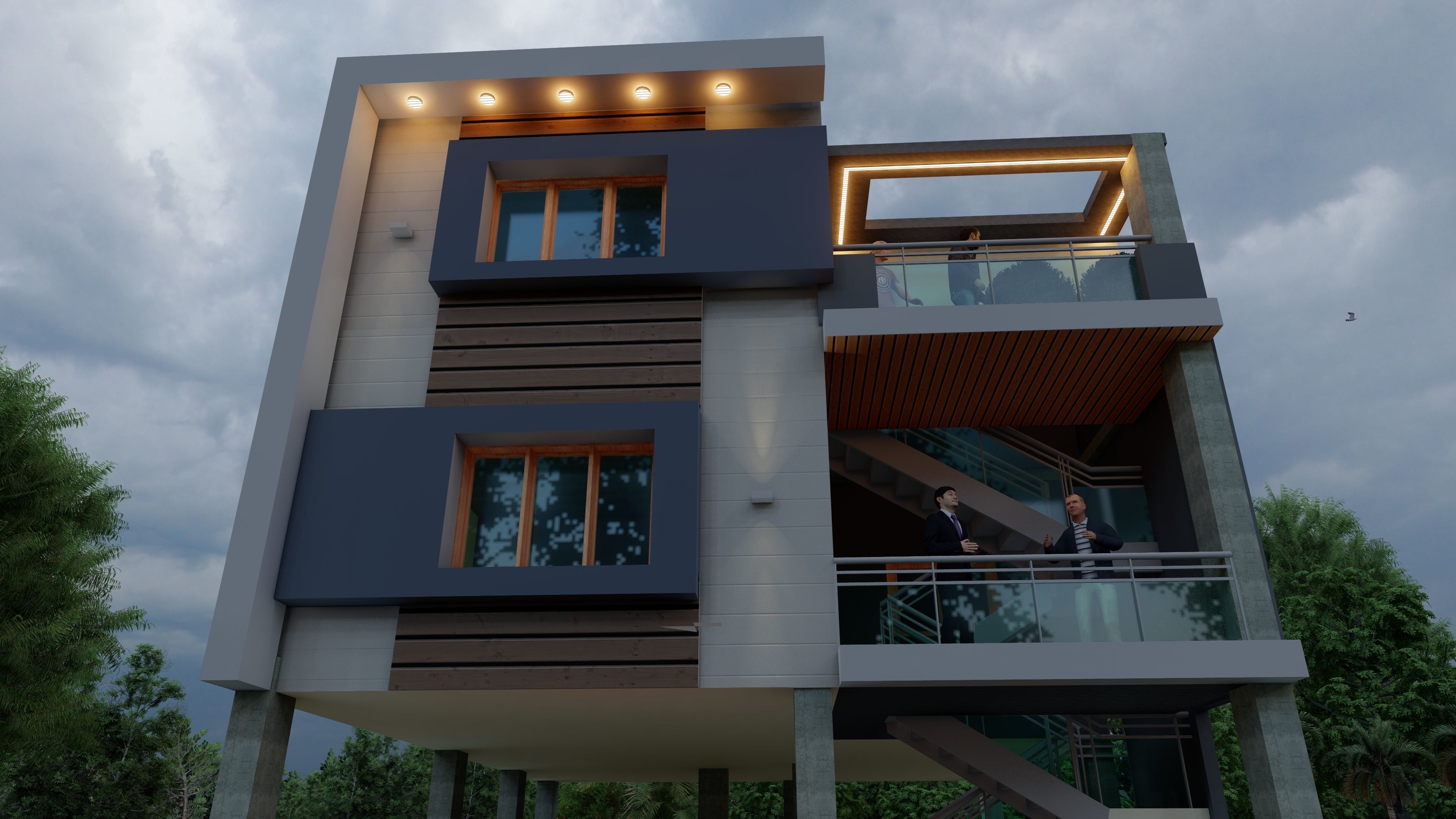 new modern house elevation 3D model | CGTrader
