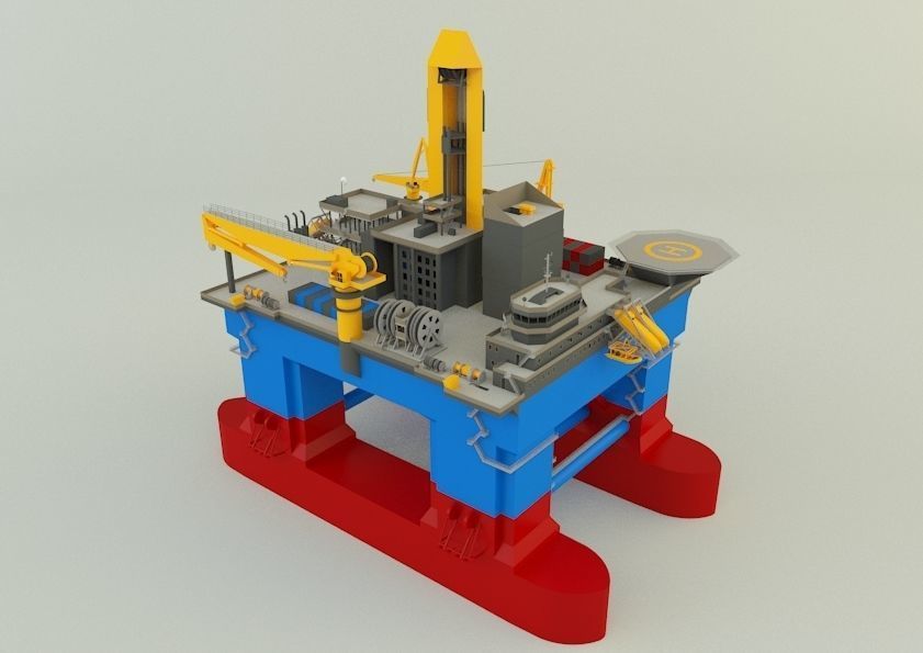 Semi submersible oil platform 3D model | CGTrader