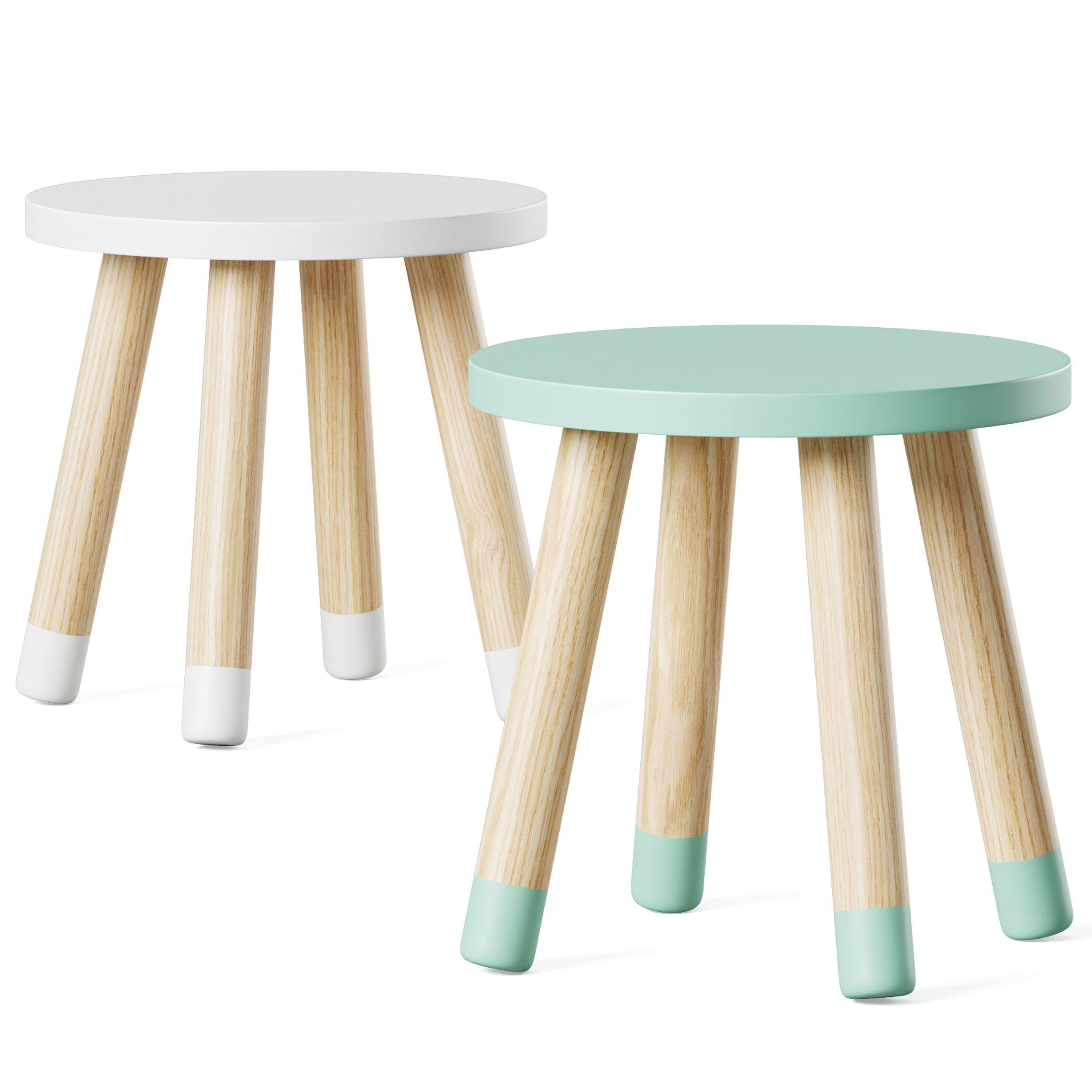 Round childrens table and chairs by Sklum 3D model | CGTrader