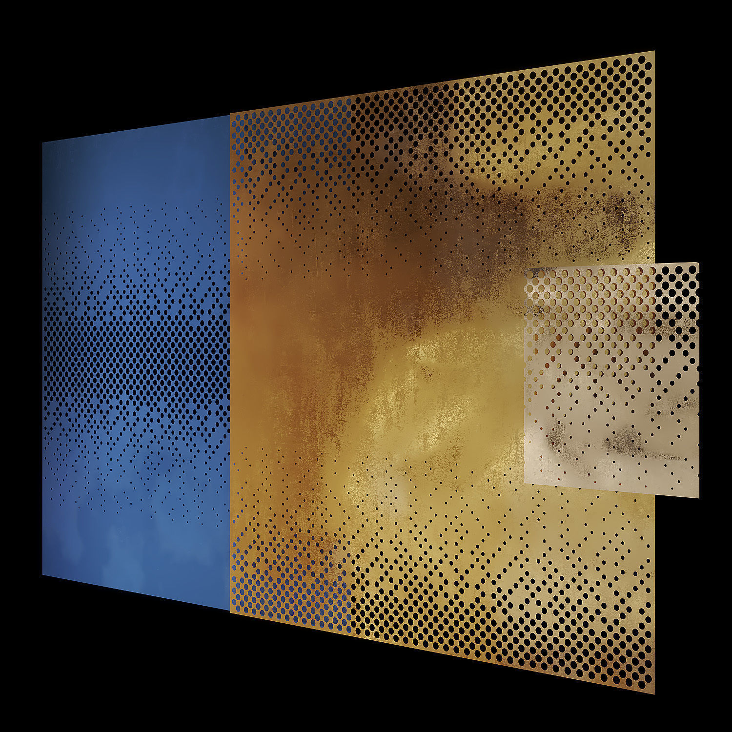 Decorative perforated parametric panel 3D model | CGTrader