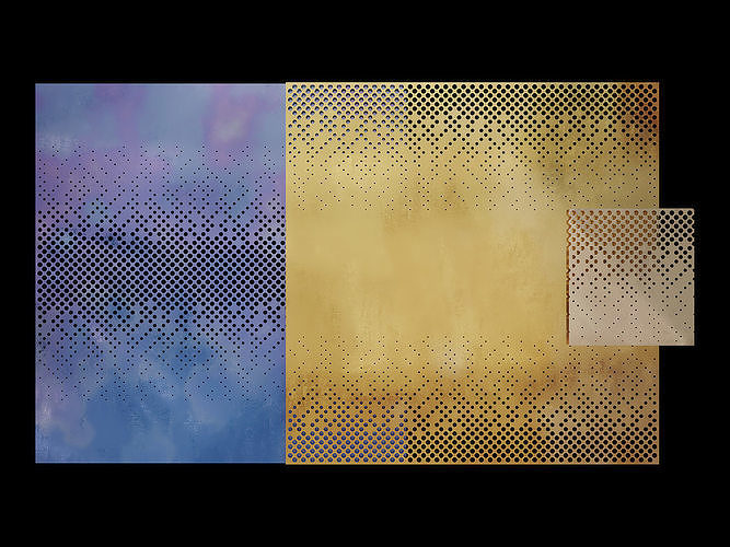 Decorative perforated parametric panel 3D model | CGTrader