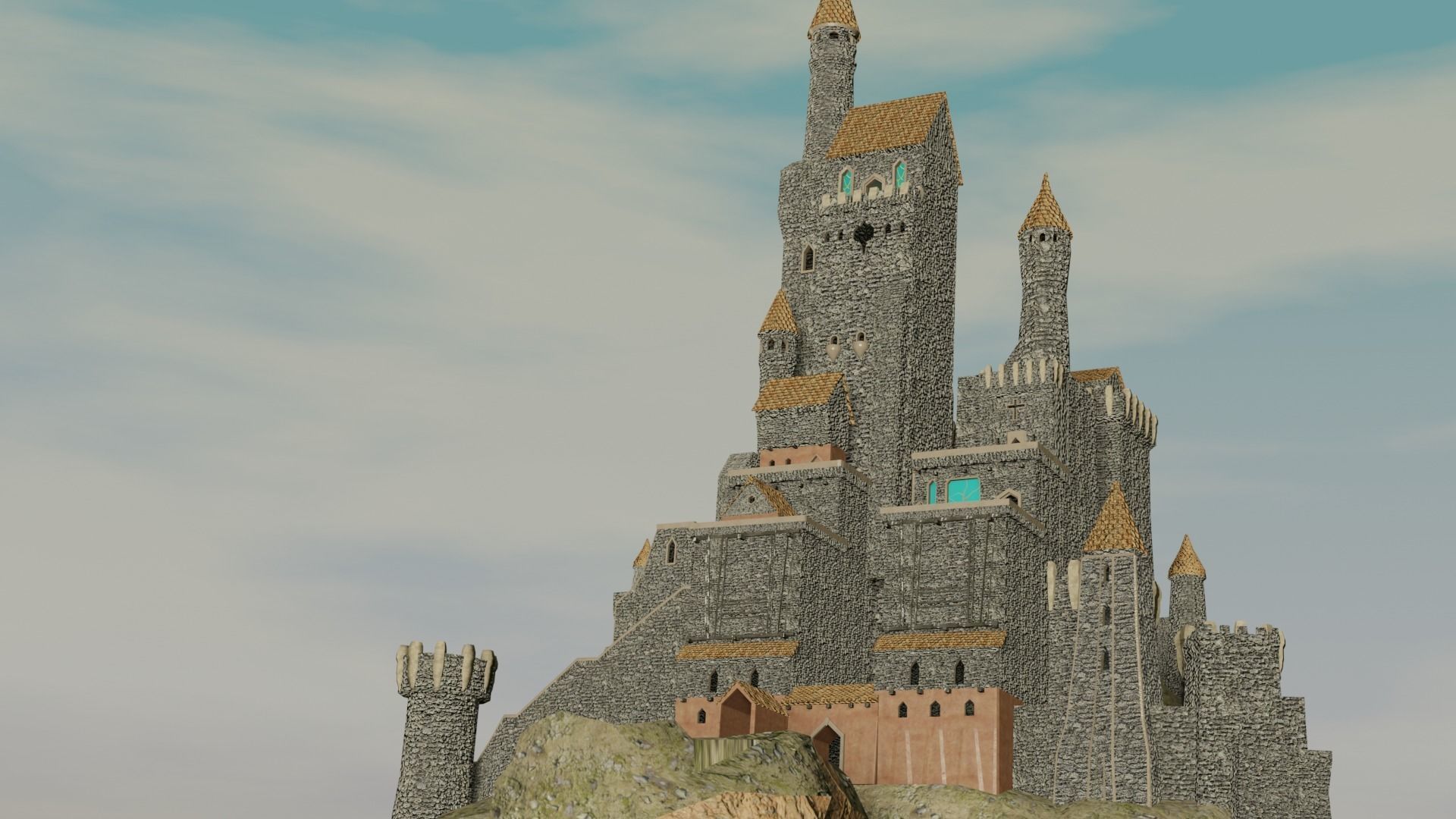 modular castle model free VR / AR / low-poly 3D model | CGTrader