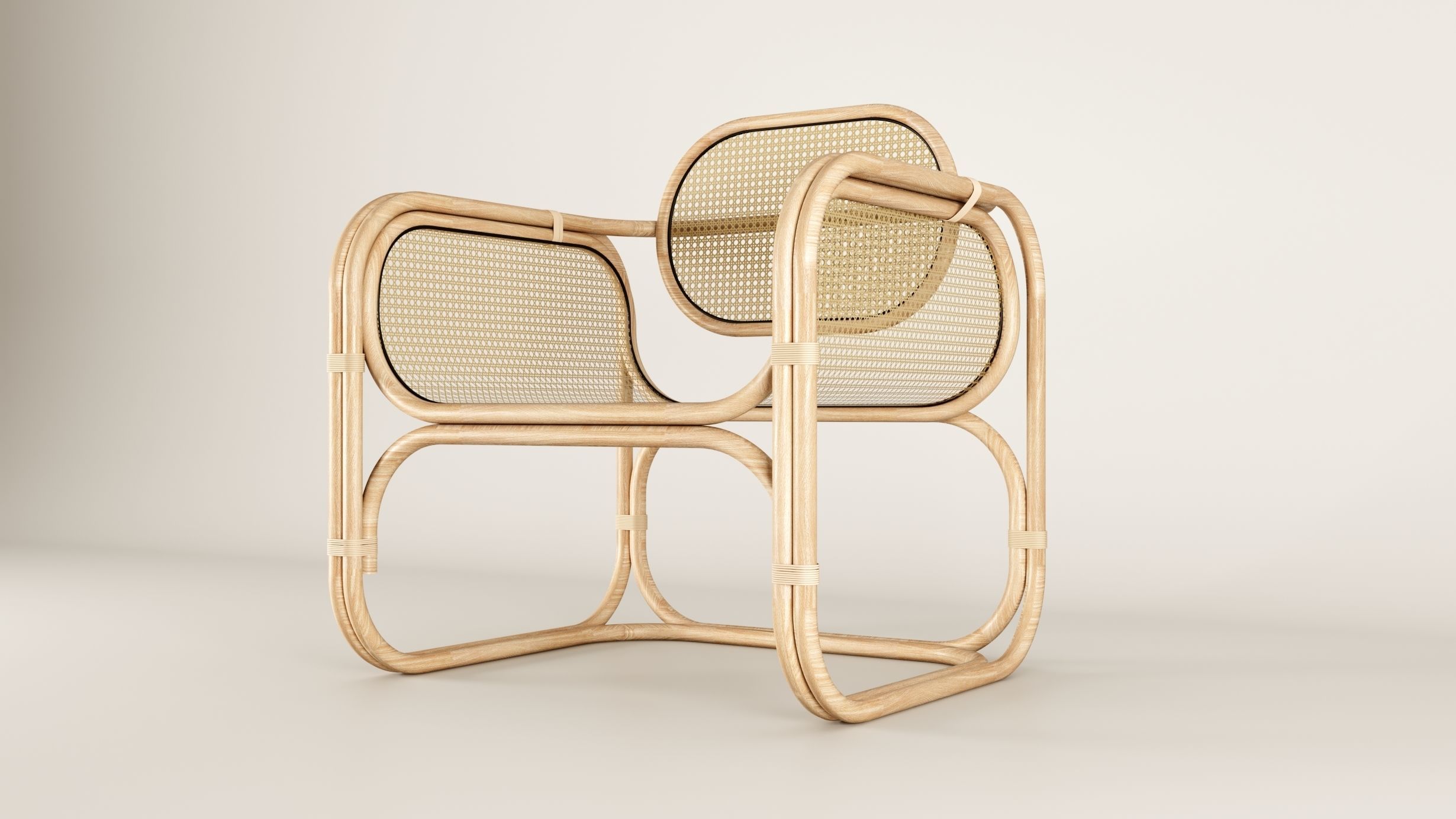 Rattan Chair Marte Lounge 3D model | CGTrader