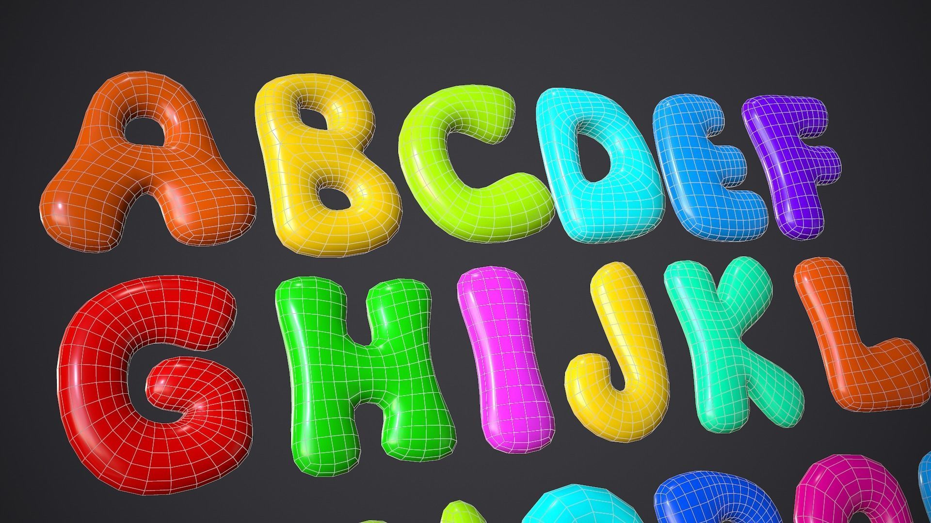 3D model Cartoon Alphabet VR / AR / low-poly | CGTrader