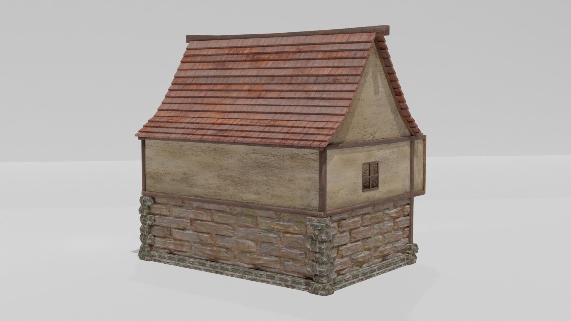 3D model MEDIEVAL DOUBLE STOREY COTTAGE HOUSE VR / AR / low-poly | CGTrader