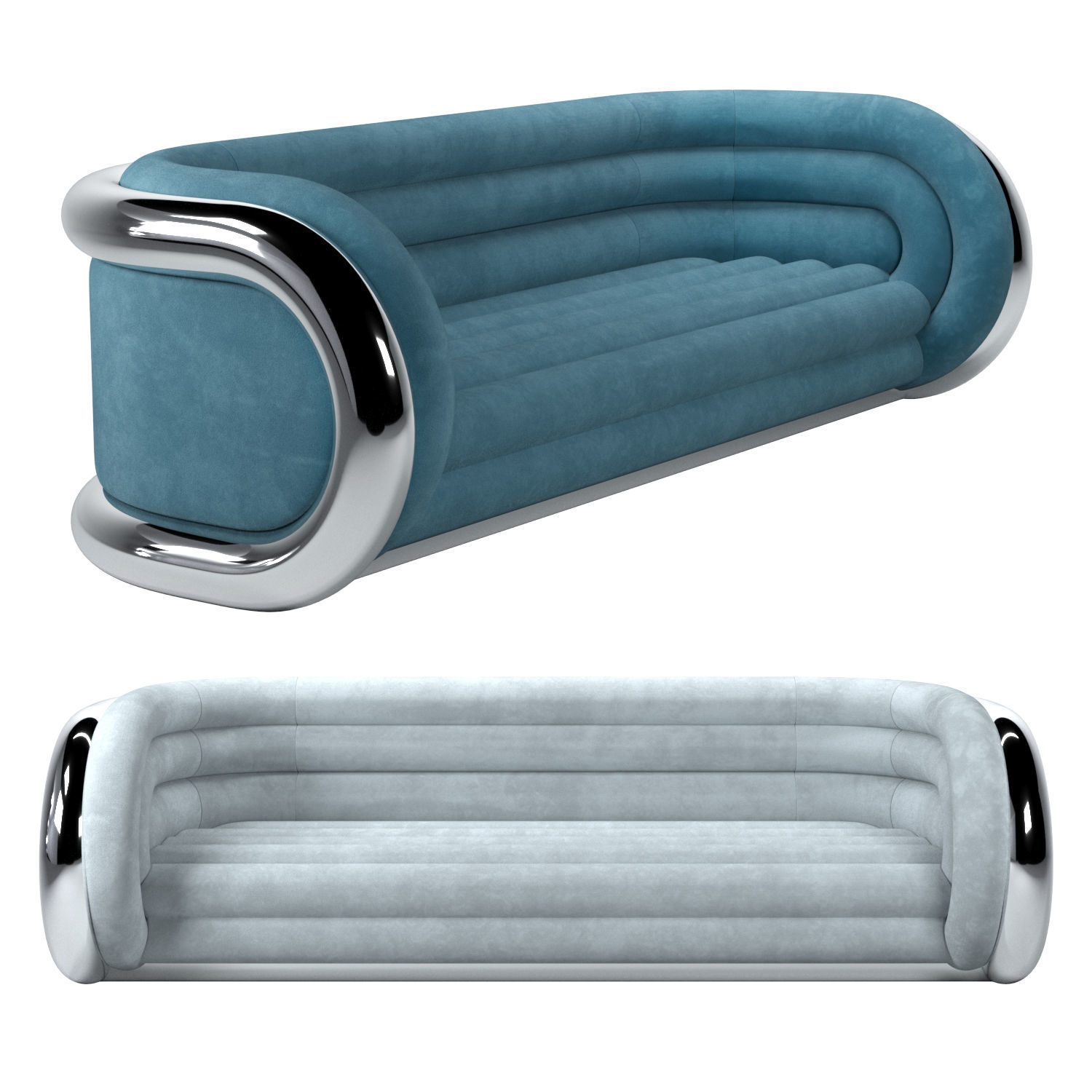 Todd Merrill Aluminum Tube Sofa 3D model | CGTrader