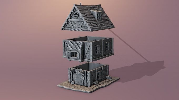 Extensive collection of medieval houses 3D model 3D printable | CGTrader