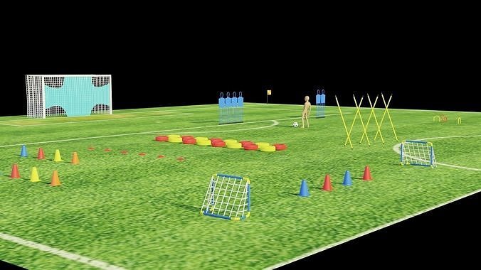 Football training kits 3D model animated | CGTrader