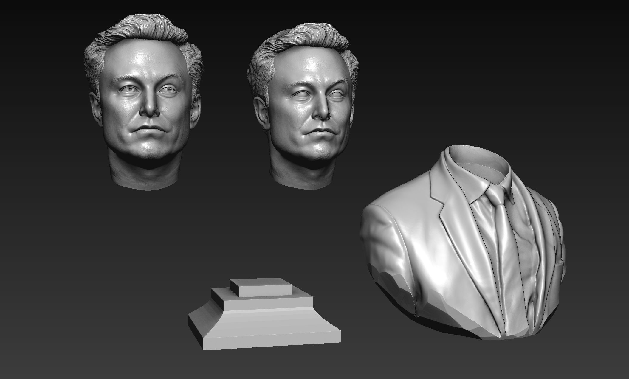 Elon Musk Bust 3D model 3D printable | CGTrader