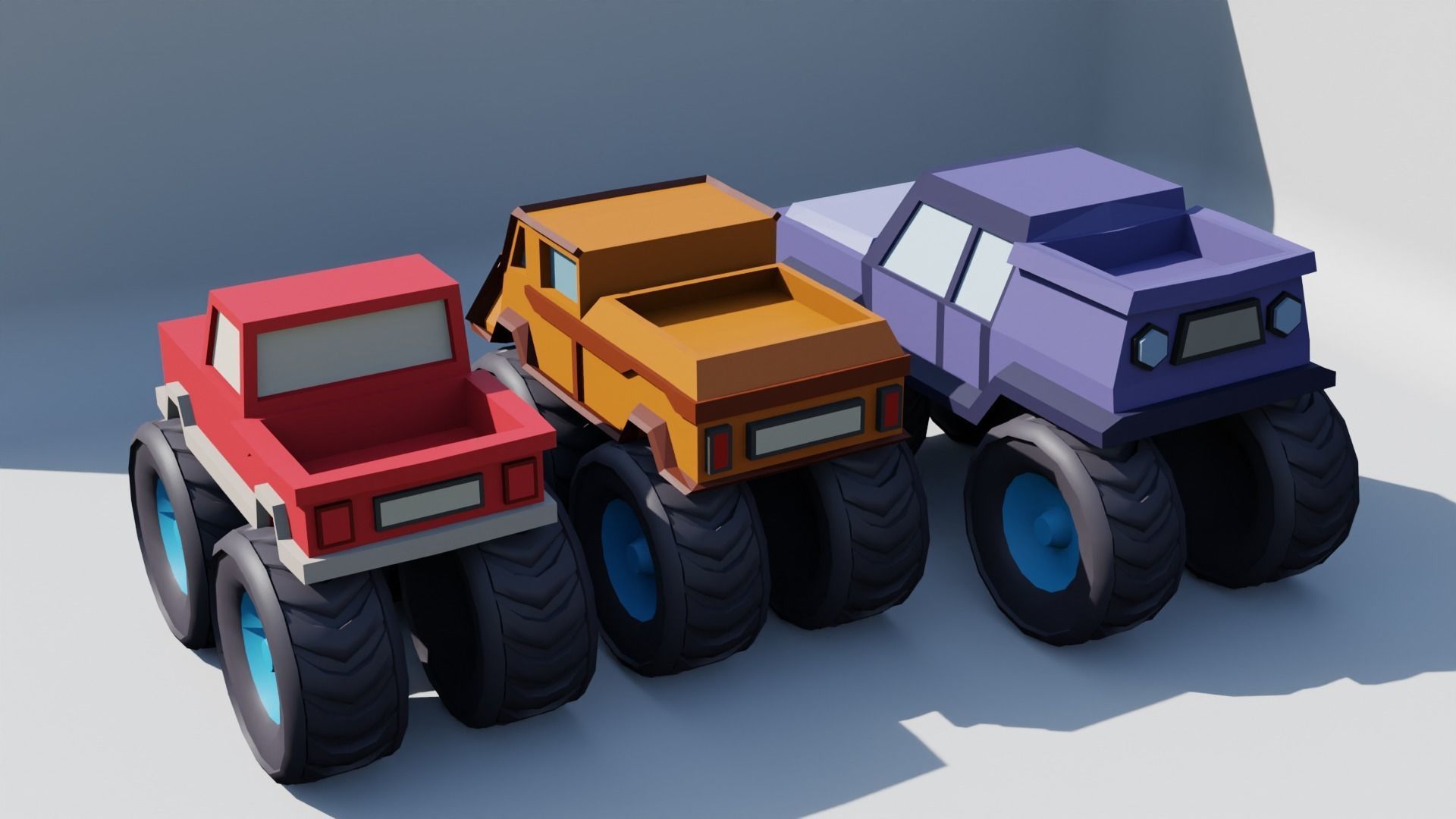 3 Low Poly Monster Car Model 3D model | CGTrader