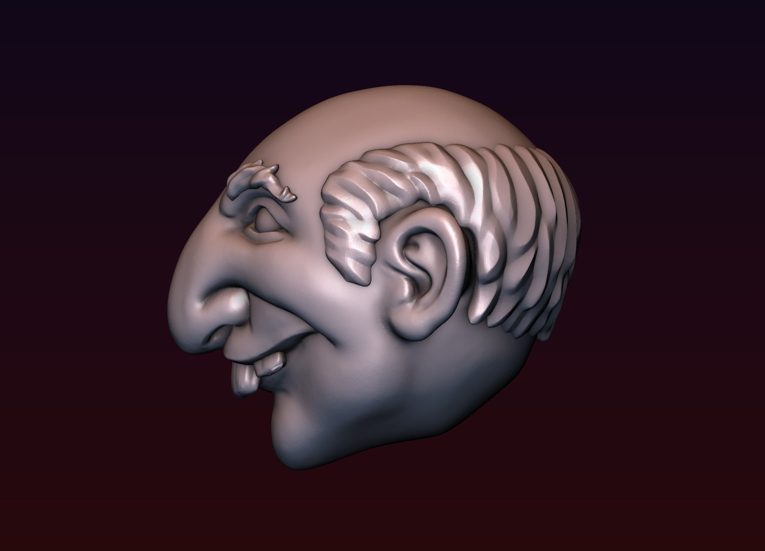 Microcephalic Cartoon Head 3D model 3D printable | CGTrader