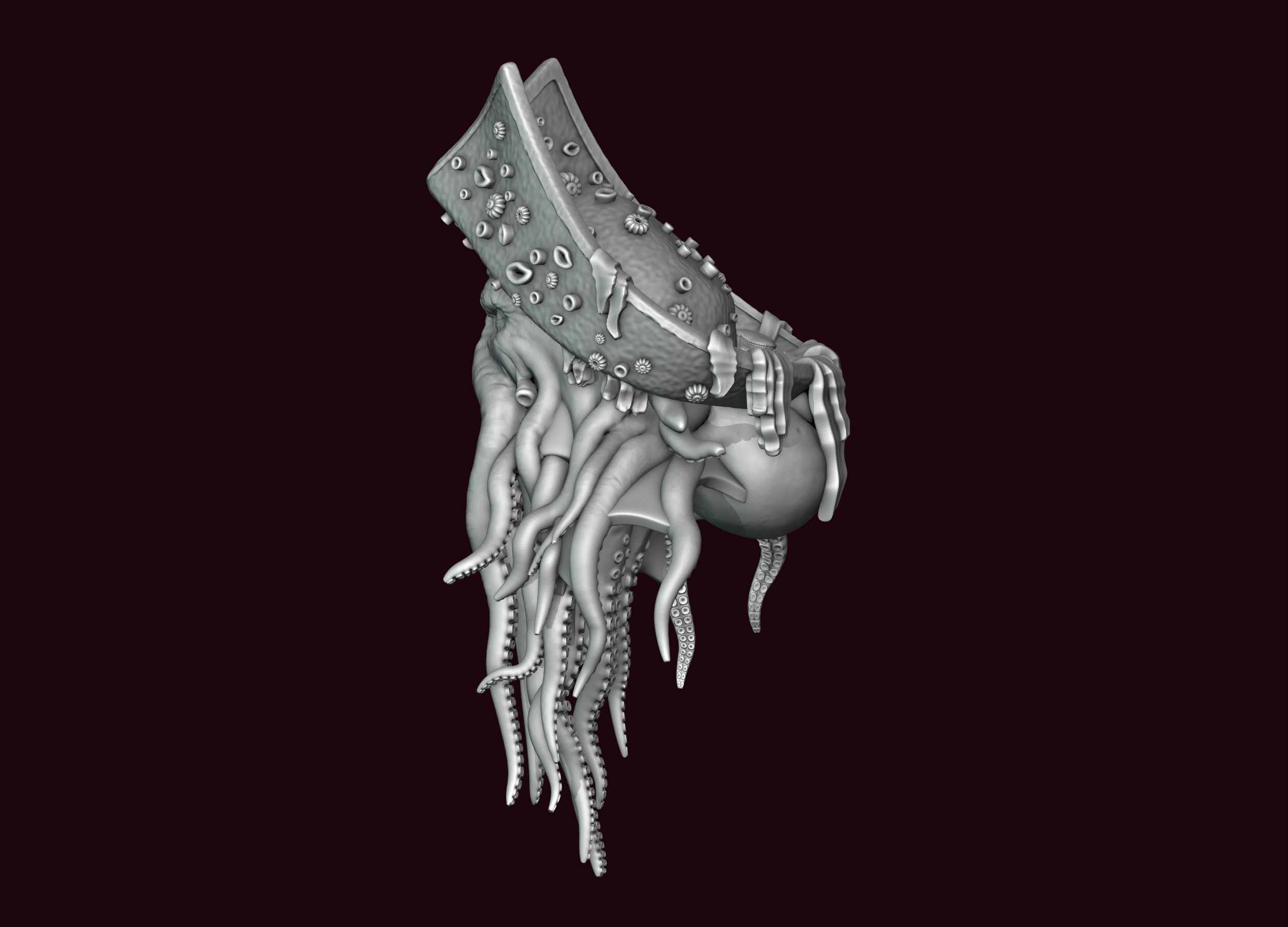 Davy Jones Head 3D model 3D printable | CGTrader
