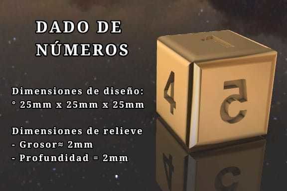 NUMERICAL DICE - 6 SIDES --- DADOS NUMERICOS - 6 CARAS 3D model | CGTrader